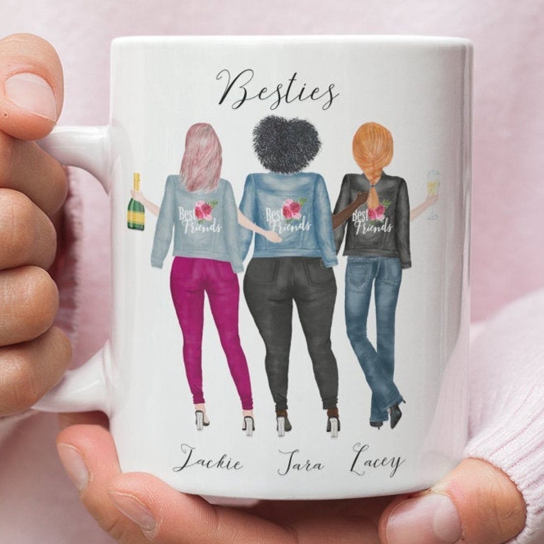Best Friends Mug, Personalized to Resemble You and Your Besties. 11oz ...