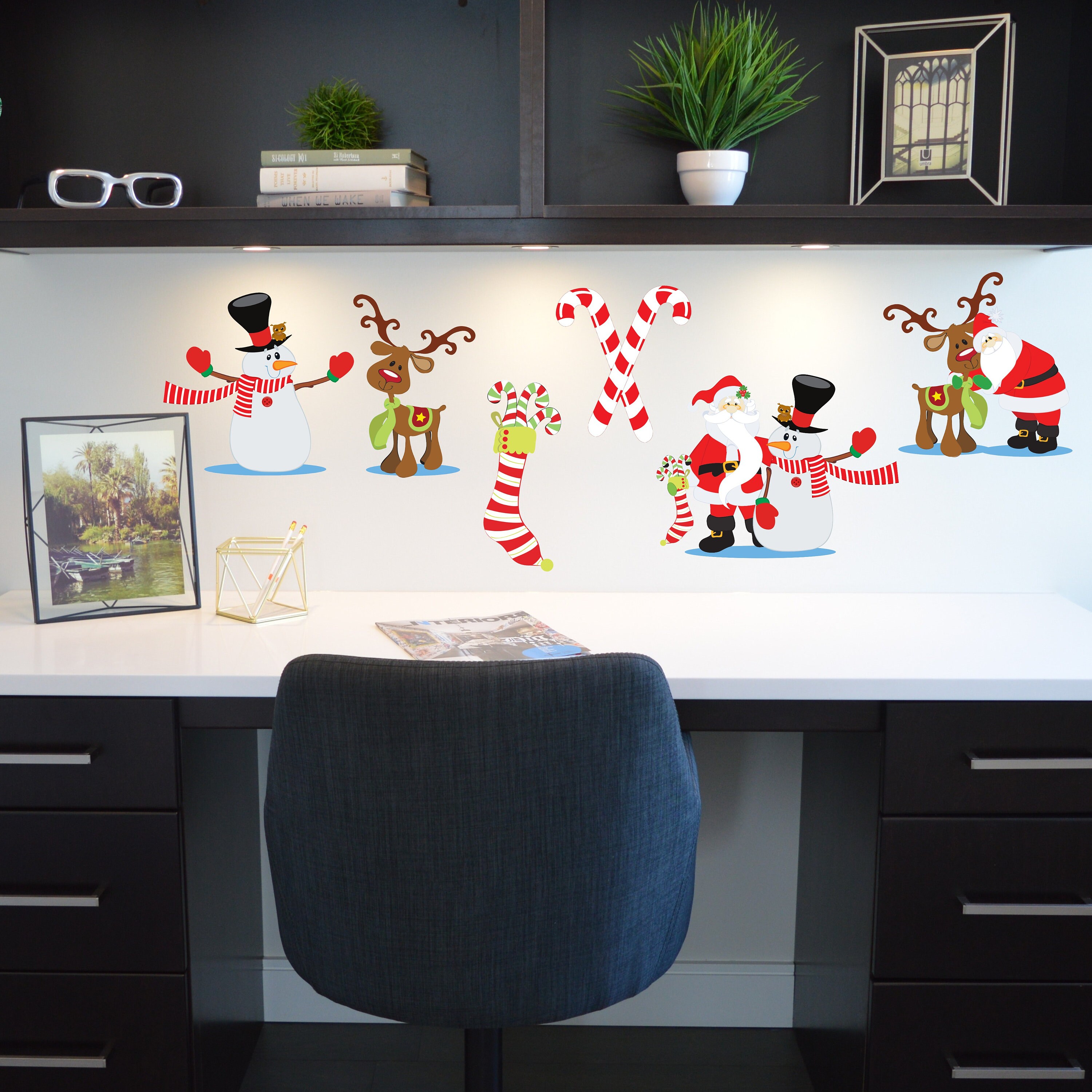 Christmas Wall Decal Removable Wall Stickers Santa Claus - Etsy