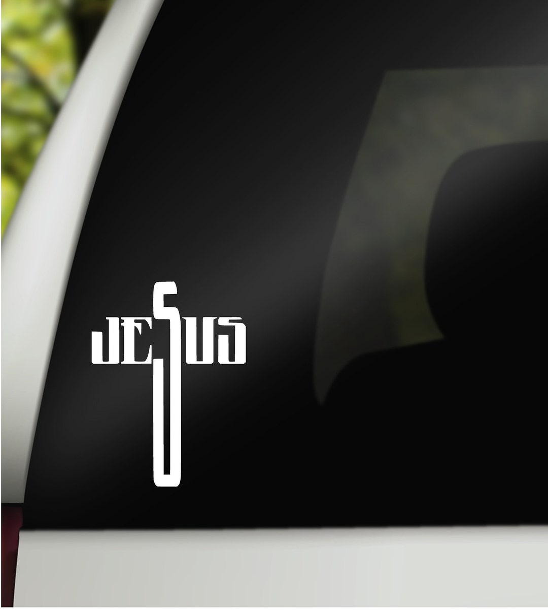 Car Window Decal, Jesus Cross Decal, Religious Decal, Family Car Decal ...