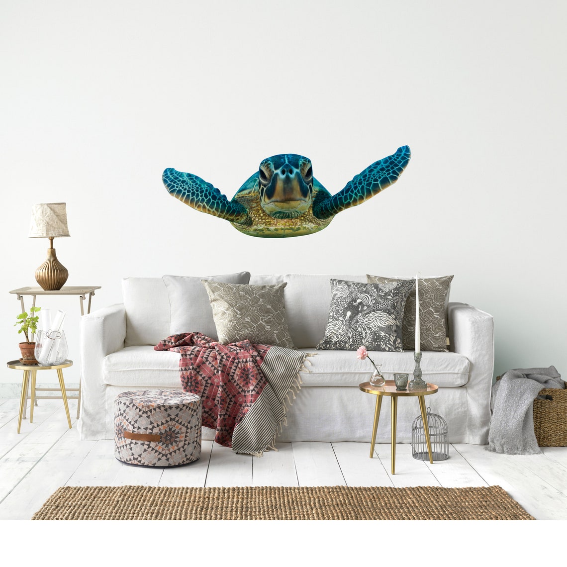Giant Sea Turtle Wall Decal Tropical Decor Sea Life - Etsy