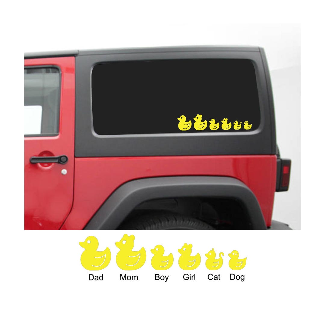 Rubber Duckie Family Car Stickers, Mom, Dad, Kids, Pets (20 Colors) - Etsy