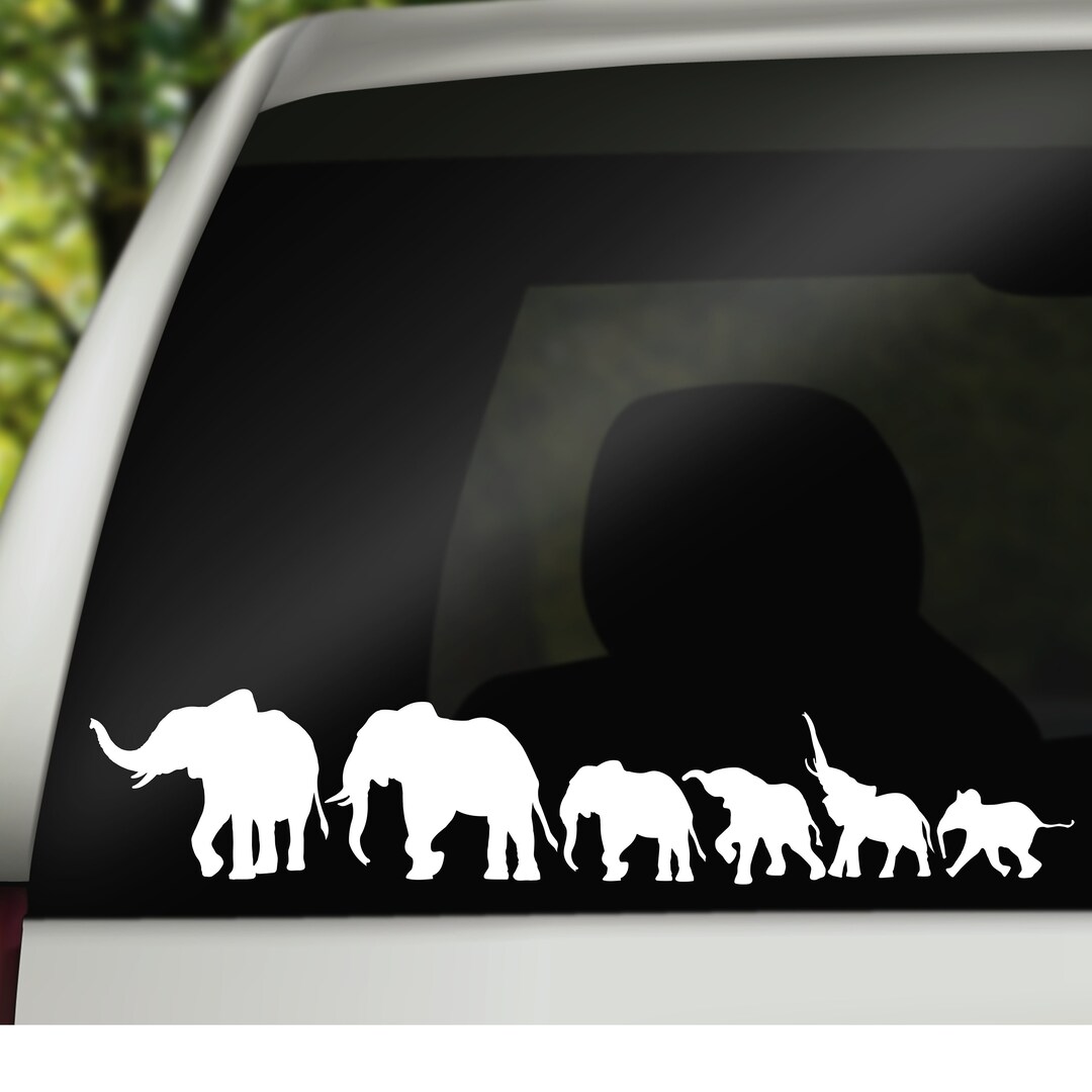 Elephant Family Car Decals: Customizable Vinyl Window Stickers - Etsy