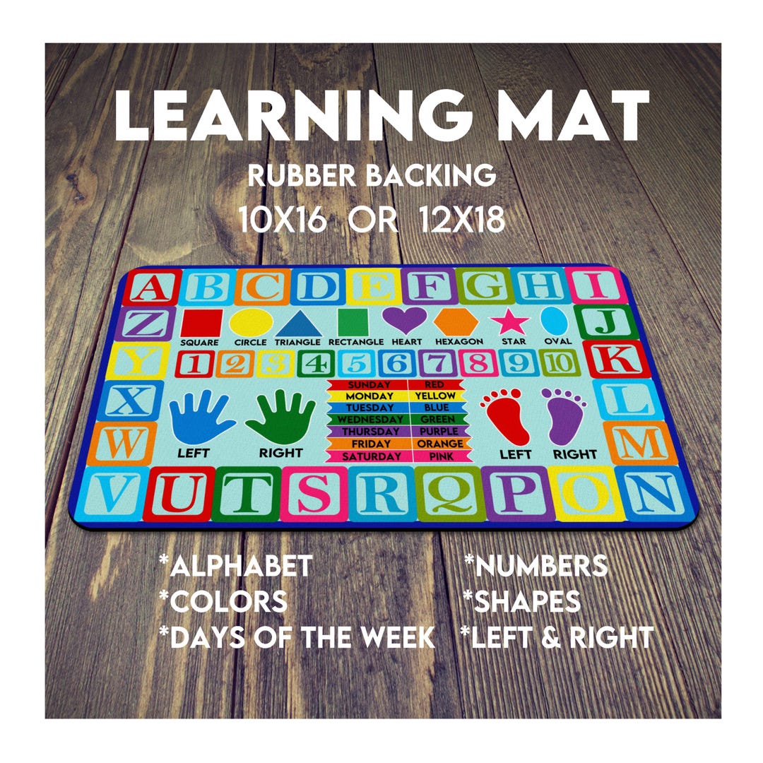 Childs Learning Mat, Place Mat for Kids, Educational Game, Alphabet ...