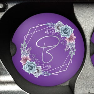 Car Coasters, Monogram Coaster, Car Accessories, Drink Coasters, Floral ...