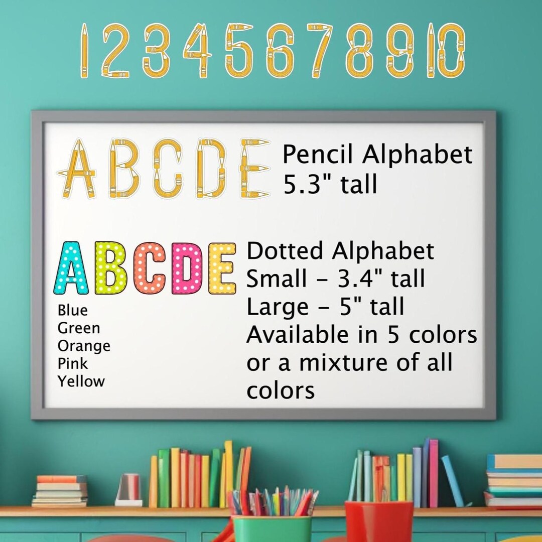 Classroom Alphabet & Number Wall Decals: Reusable Teacher Decor - Etsy