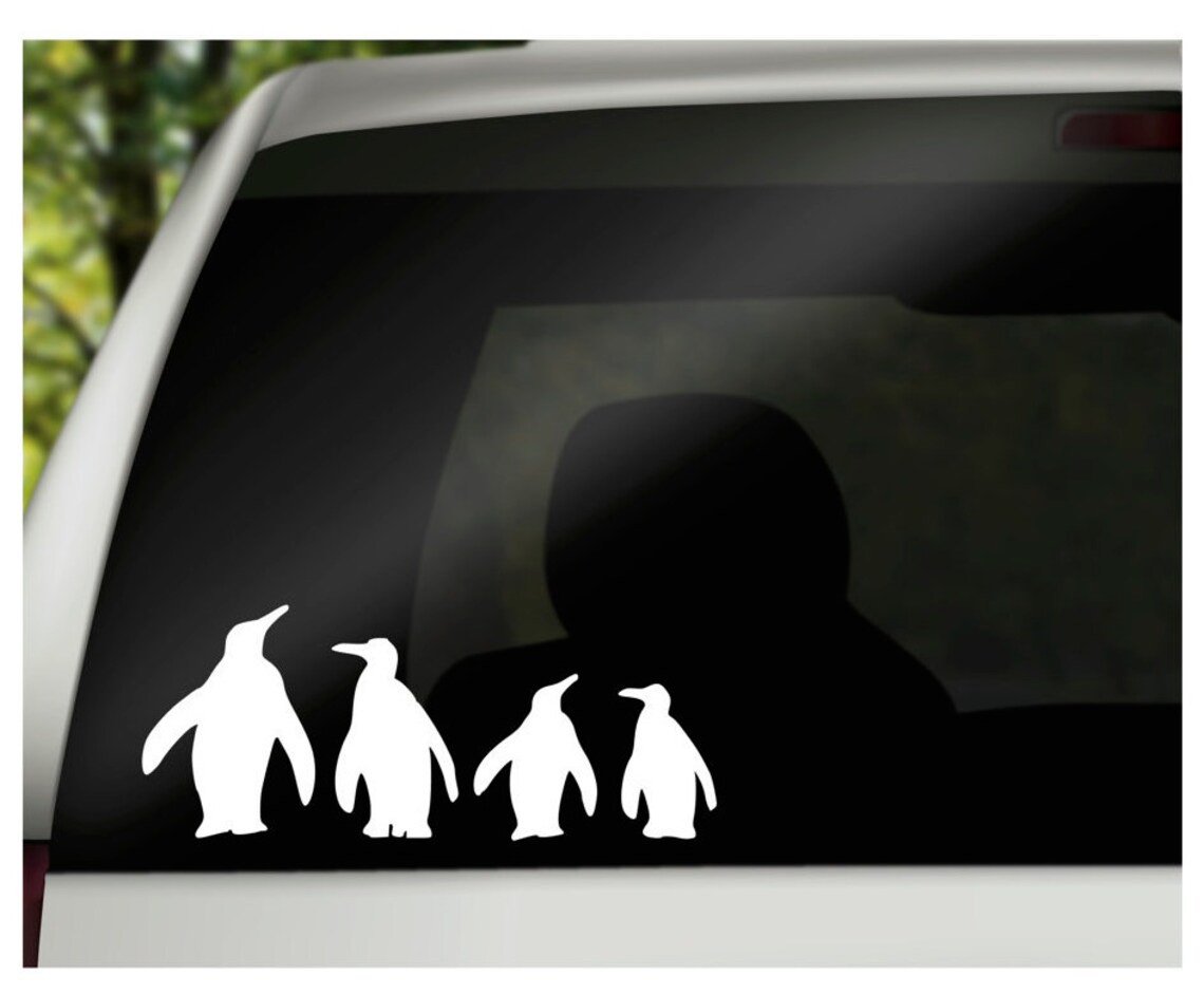 Penguin Family Car Stickers Family Car Decals Car Window | Etsy