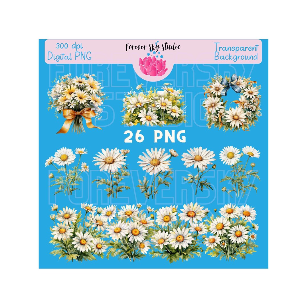 Daisy Clip Art Flower Download, Commercial Use, Daisy Wreath, Daisy ...