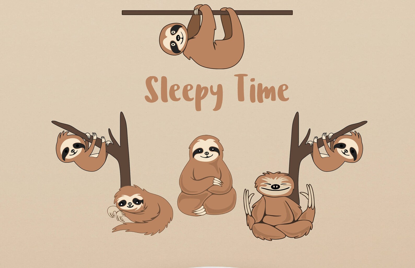 Nursery Sloth wall decals sloth fabric wall decals baby wall | Etsy