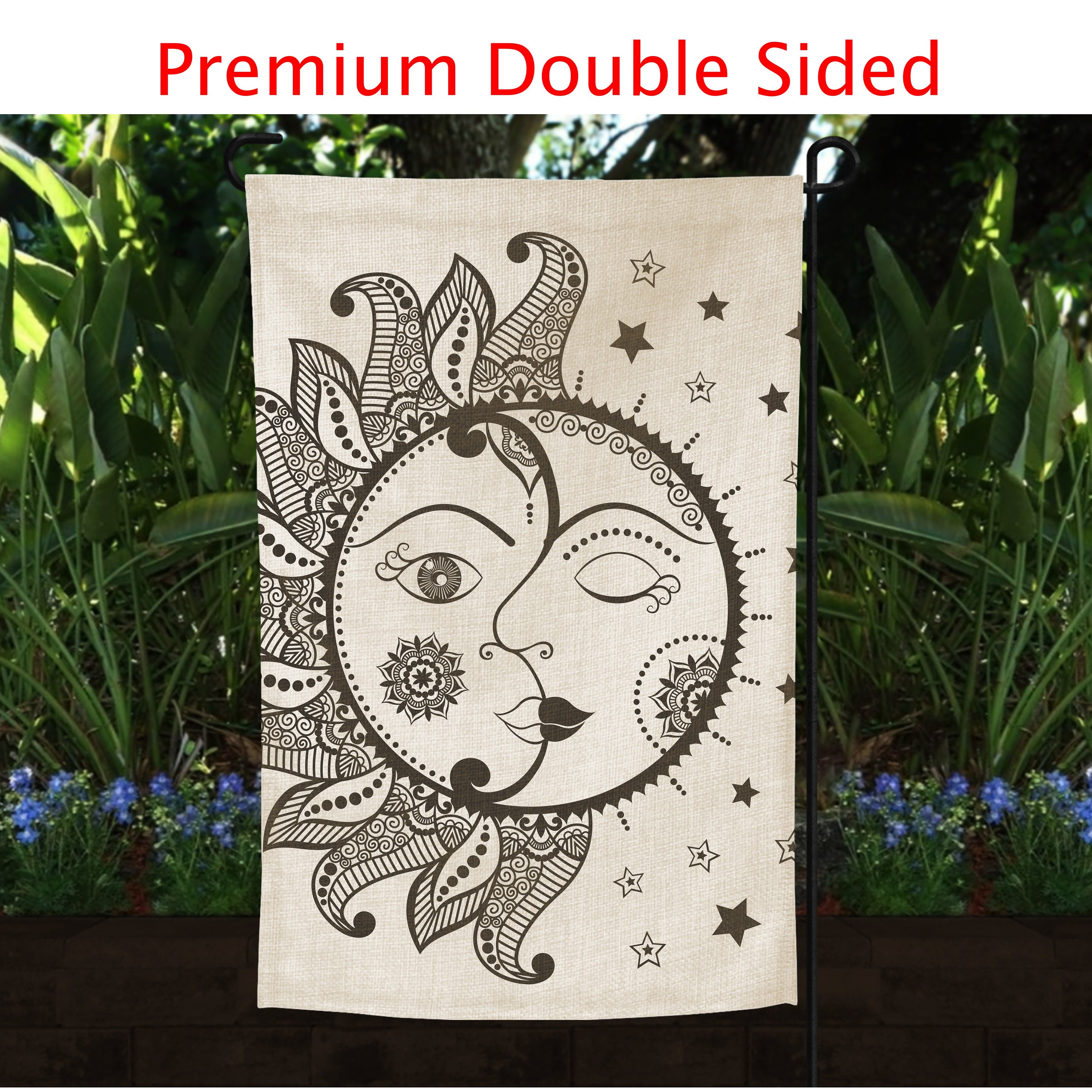 Celestial Flag Garden Flag Sun and Moon Flag Moon and Stars | Etsy