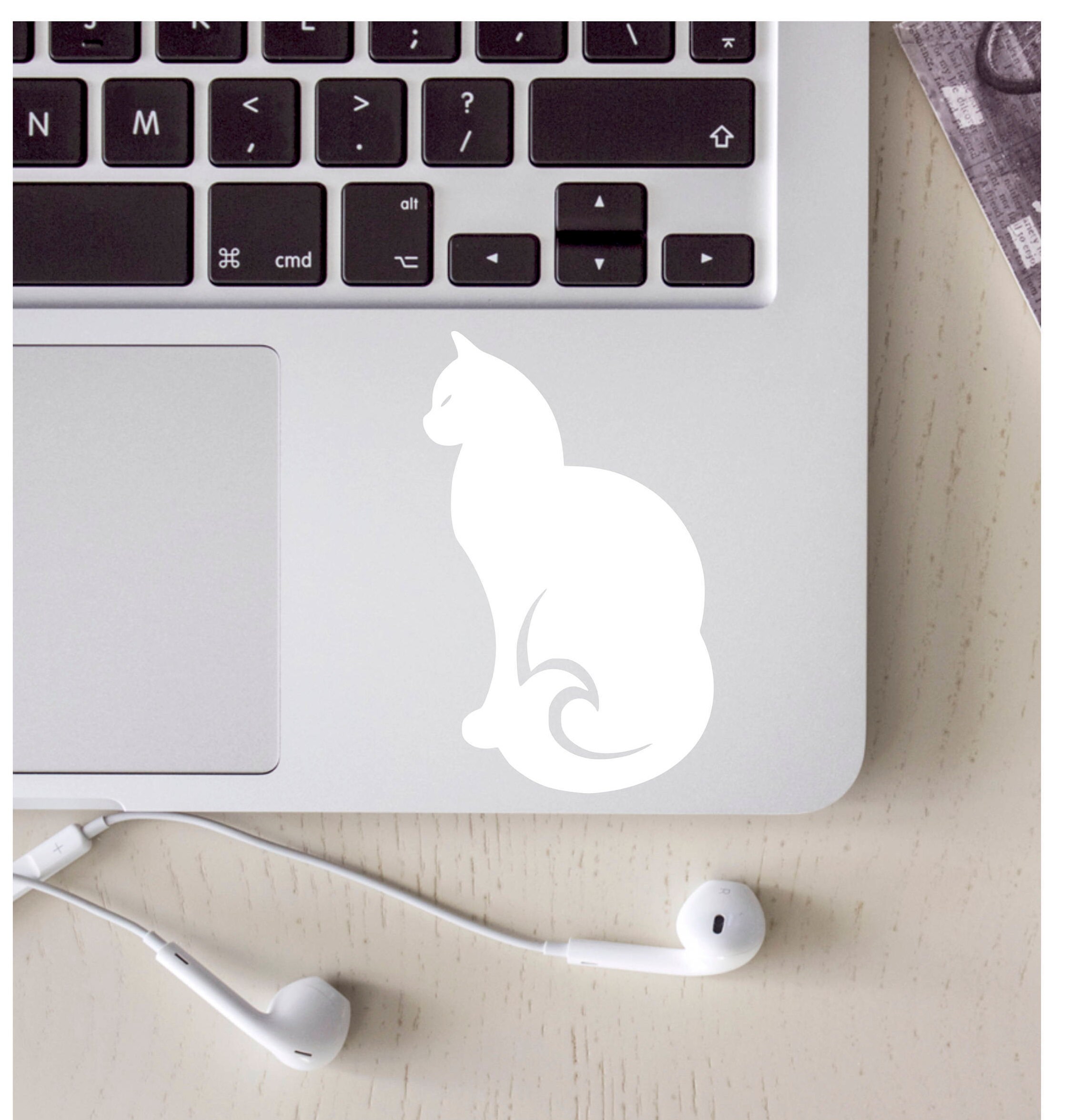 Cat Laptop Decal Cat Computer Sticker Cat Decal Setting Cat - Etsy