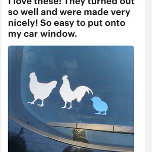Chicken Family Car Window Vinyl Decals, Farm Family Stickers, Rooster ...