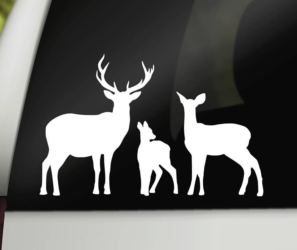 Deer Family Car Decal Car Window Decal Family Car Sticker - Etsy