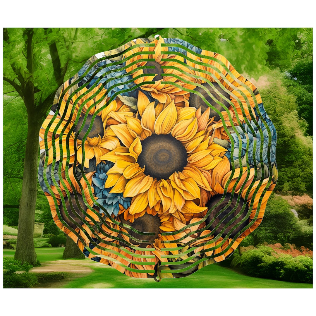 Wind Spinner, Sunflower Spinner, Garden Spinners, Patio Decor, 10 Inch ...