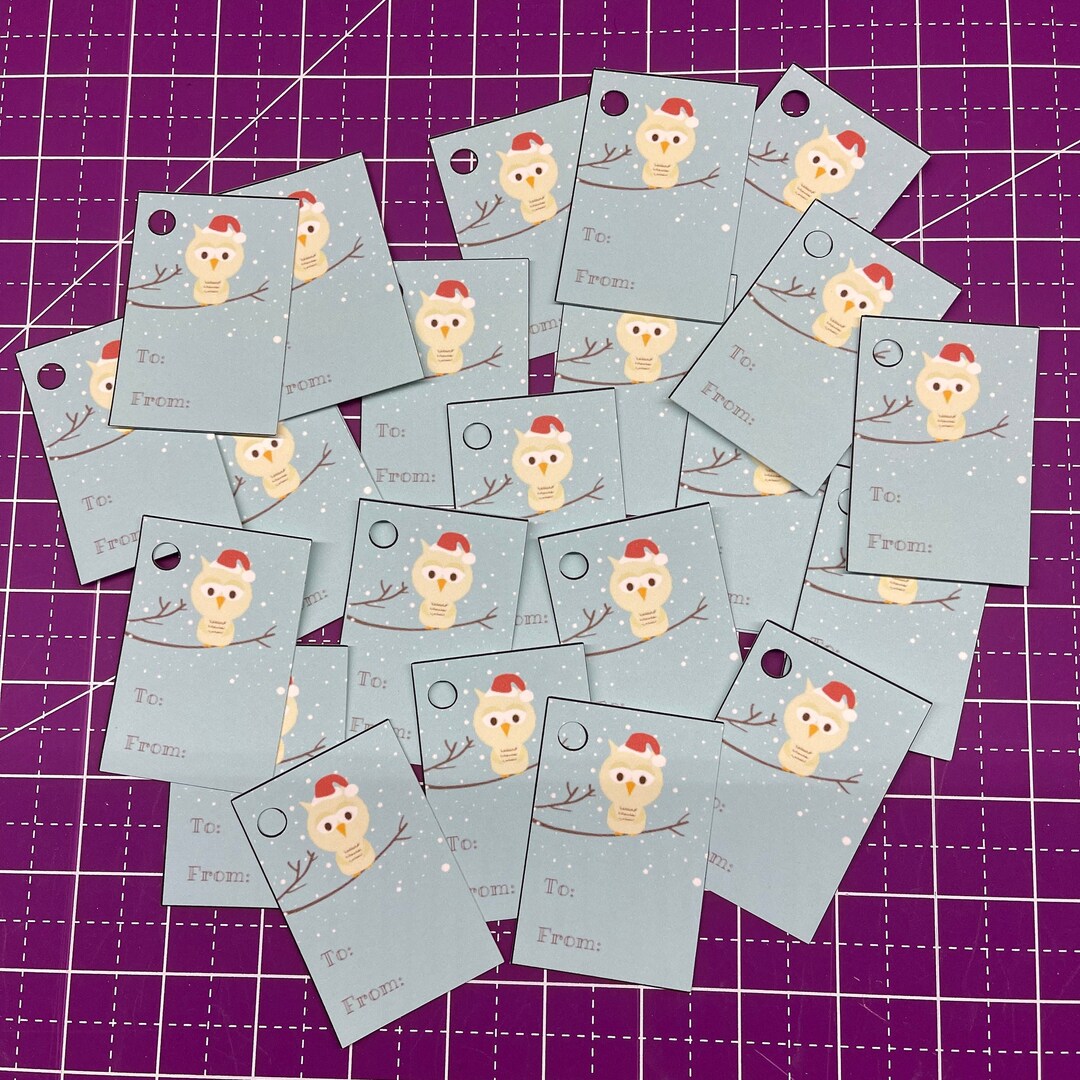 Christmas Owl Gift Tags: Printable Holiday DIY Tags (digital Download ...