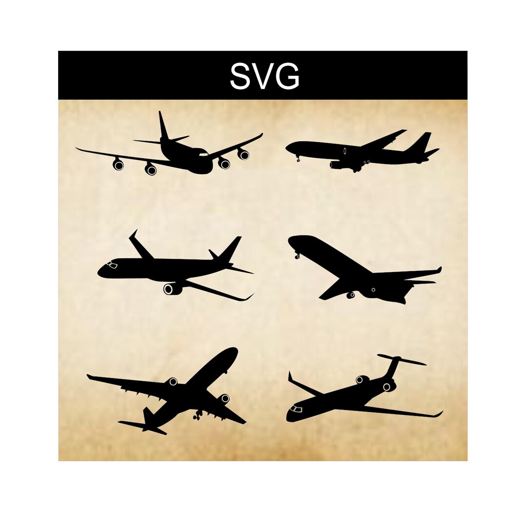 Flugzeug SVG Bundle: Silhouette Clip Art zum Basteln (digitaler ...