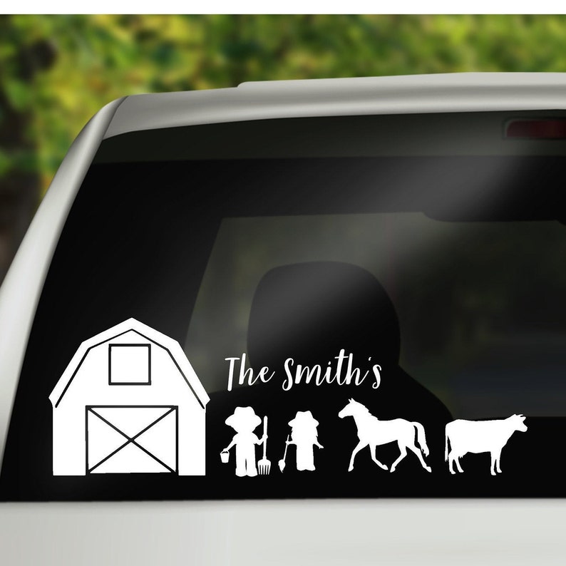 Car Family Decals Family Car Stickers Farm Family Decals - Etsy