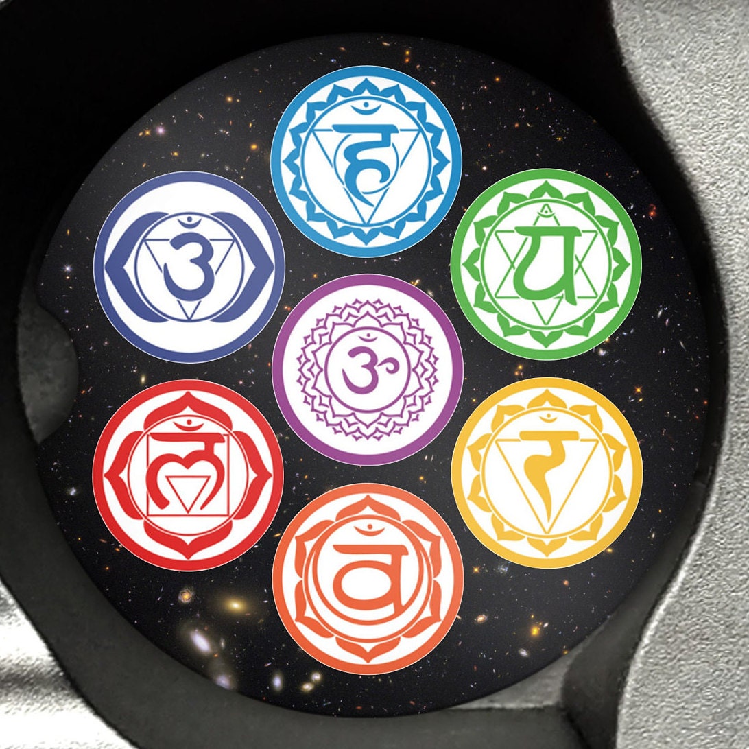 Chakra Car Coasters Car Accessories Cup Holder Coasters | Etsy