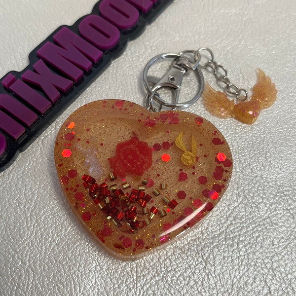 Resin Heart Keychain - Etsy