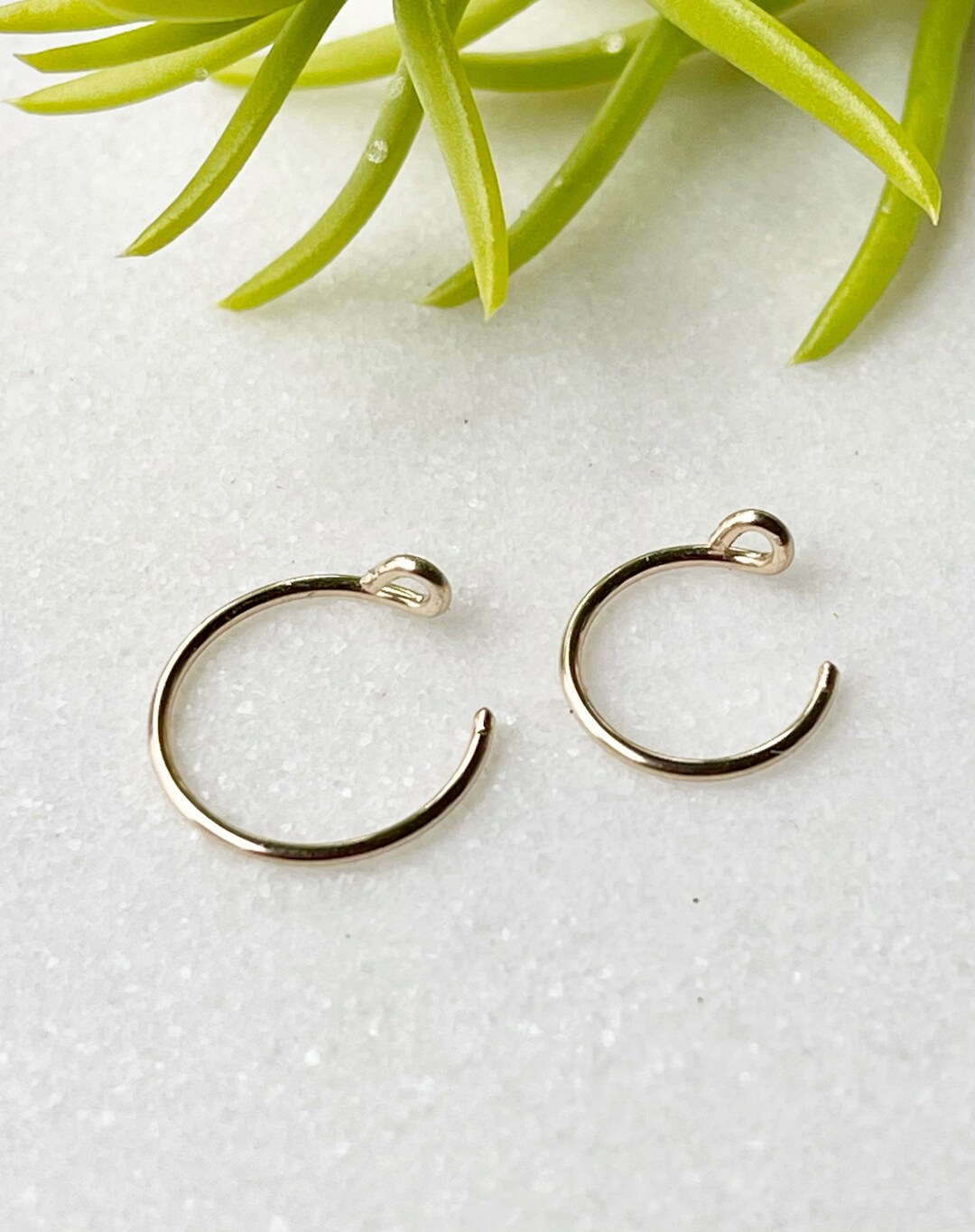 Joyería de perforación falsa para nariz u oreja, anillo de nariz falso ...