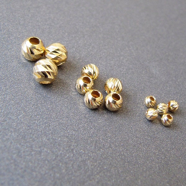 Solid Gold Faceted Bead Necklace - Etsy