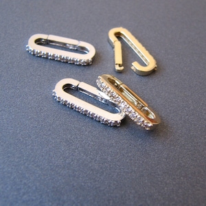 14k Gold Oval Diamond Clasp • 5x15mm • Solid 14 Carat Yellow / Rose ...