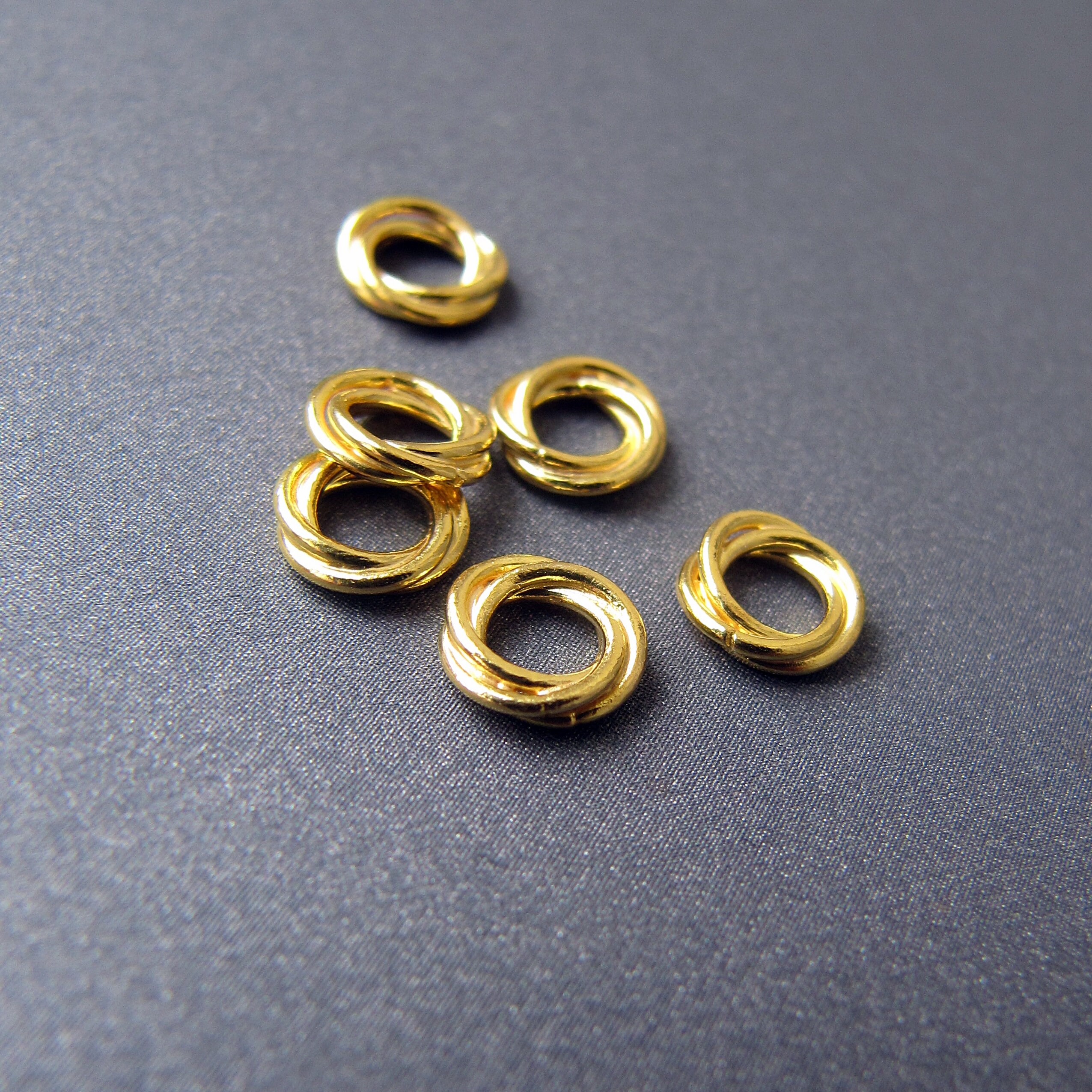 18k Gold Infiniti Bead • 6x1.35mm • 3.30mm Large Hole • Closed Twisted ...