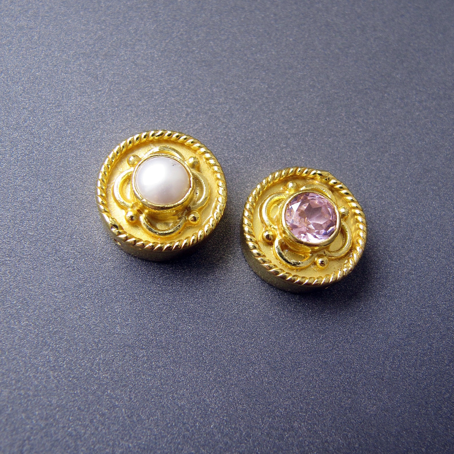 Gold Vermeil Gemstone Bead Sterling Silver 925 Pearl / | Etsy