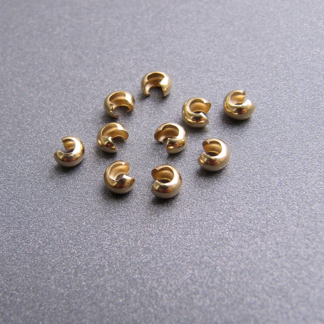 Gold Filled Crimp Bead Cover • 3mm / 4mm • Stringing Beading Jewellery ...