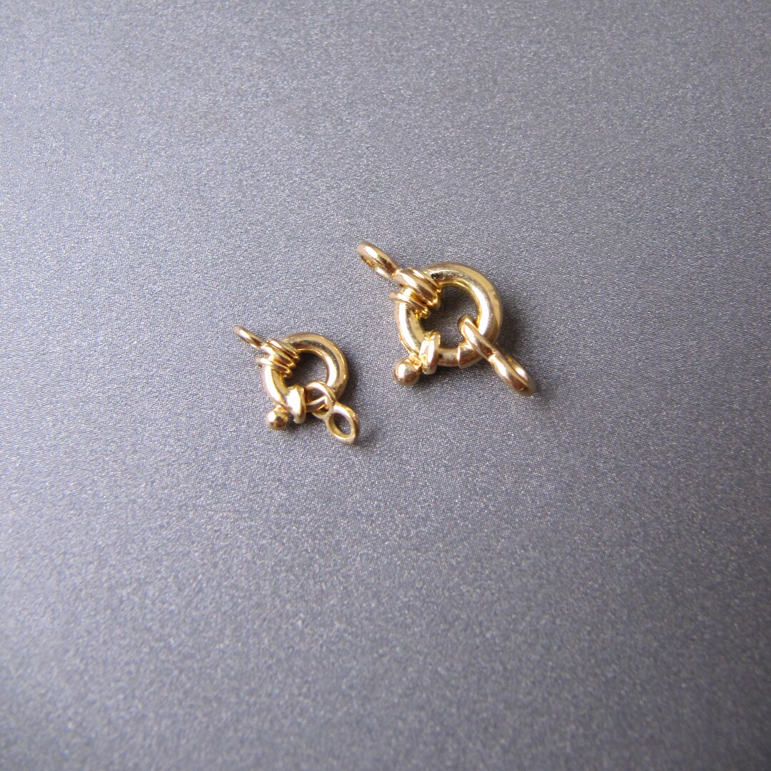 18k Solid Gold Sailor's Jumbo Spring Ring Clasp • 6x1.50mm / 8x2mm ...