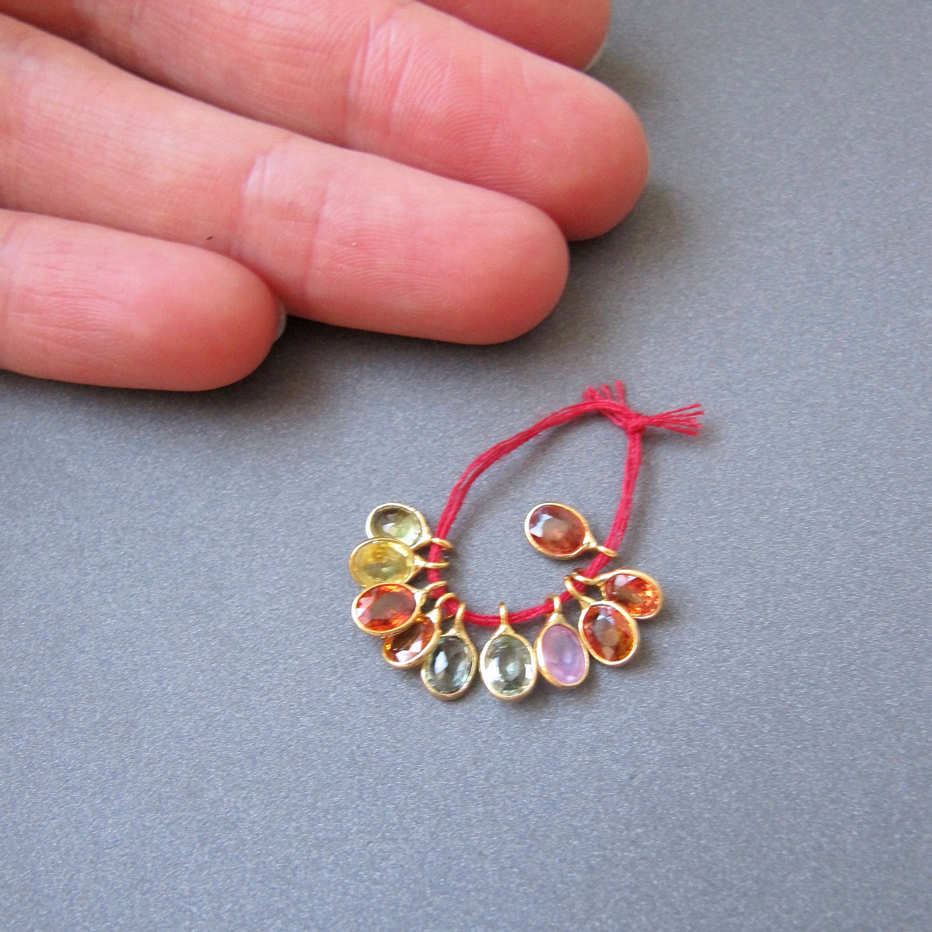 18k Gold Sapphire Charm Choose Colour 4x5mm Rose Cut Slice - Etsy