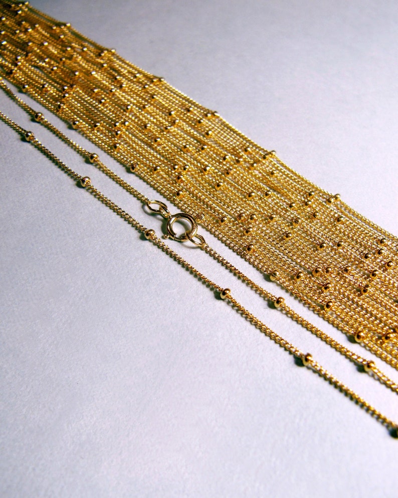 14k gold filled Satellite chain 16 / 18 inches necklace | Etsy