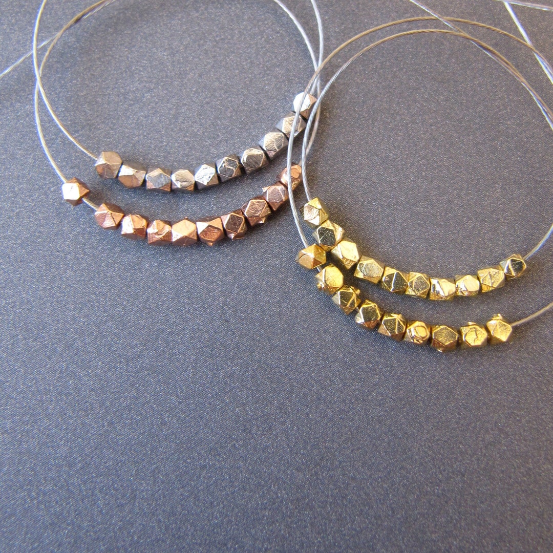 Solid Gold Heavy Cube Spacer Bead • 20k / 14k Yellow Rose White Gold ...