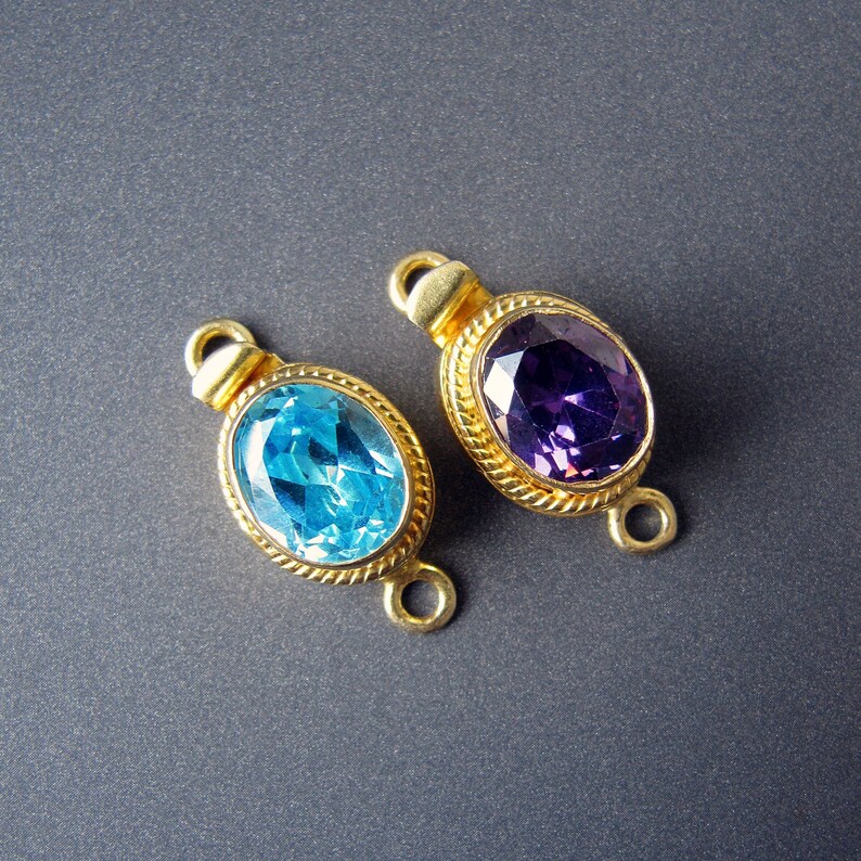 Gemstone Box Clasp Sterling Silver Gold Vermeil Purple - Etsy