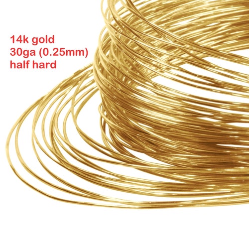 14K Solid Yellow Gold Wire 32-15 Gauge Half-hard Gold Wire - Etsy