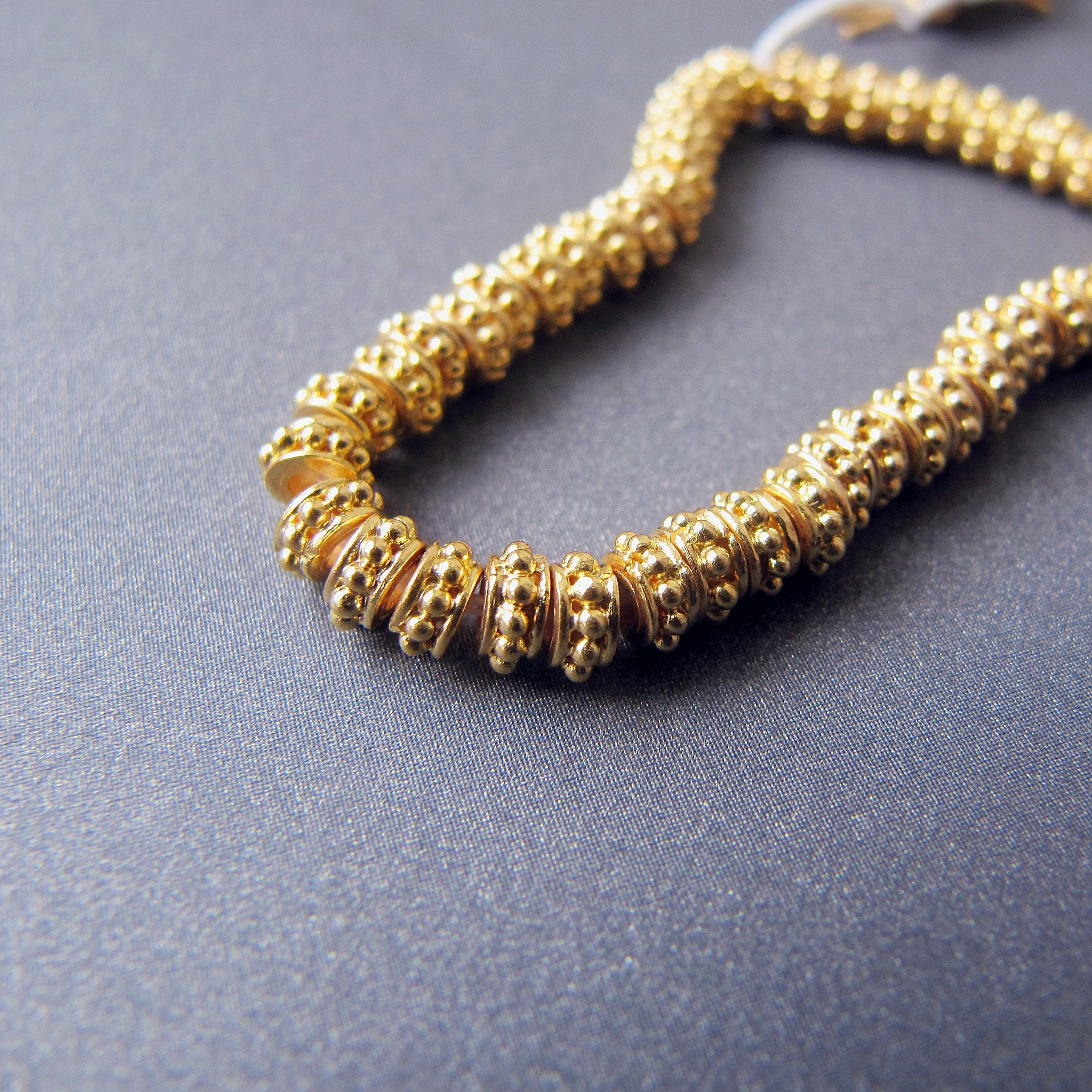 18k Gold Spacer Beads 3.70x1.90mm Solid 18 Carat Yellow | Etsy
