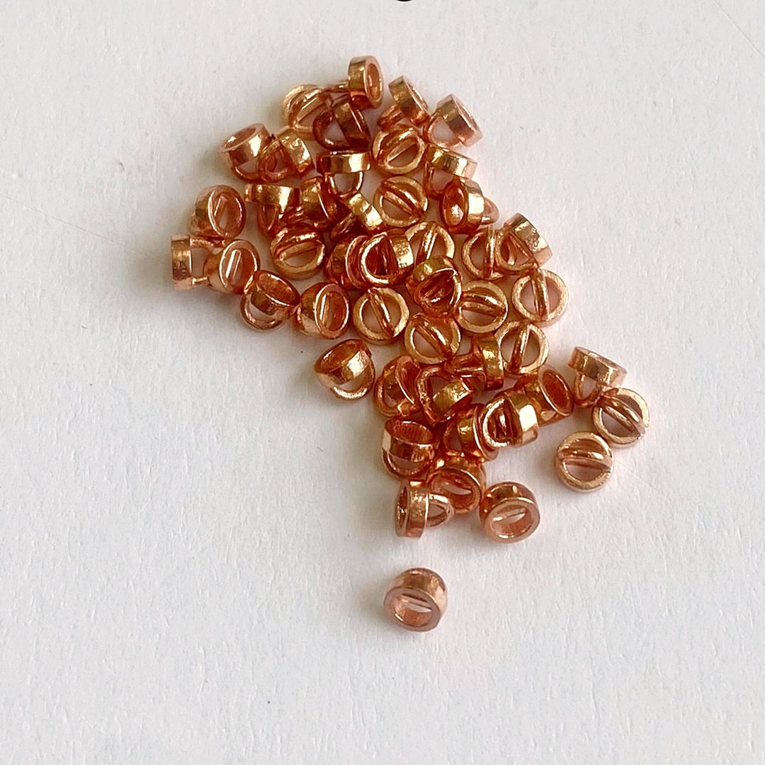 14k ROSE Gold Bead End Tip (2) • 3.50mm Wide • EASY to MANAGE • Solid ...