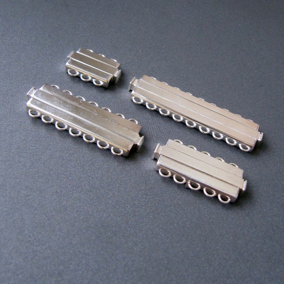 Multi Strand Silver Clasp 3 4 5 7 8 9 Row Sterling Silver - Etsy