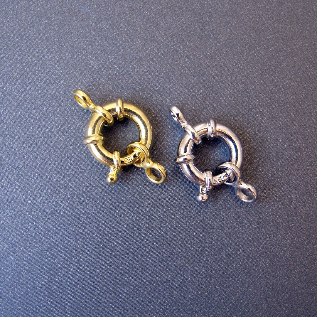 Sterling Silver Jumbo Spring Ring Sailor Clasp • 12mm 15mm 18mm • Thick ...
