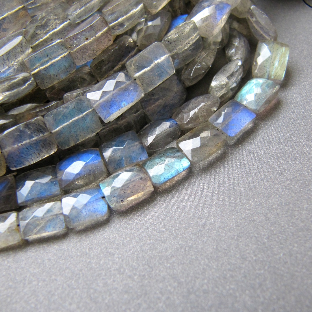 Labradorite Rectangles • AAA Micro Faceted • 5x4-7x5.50mm • Fantastic ...