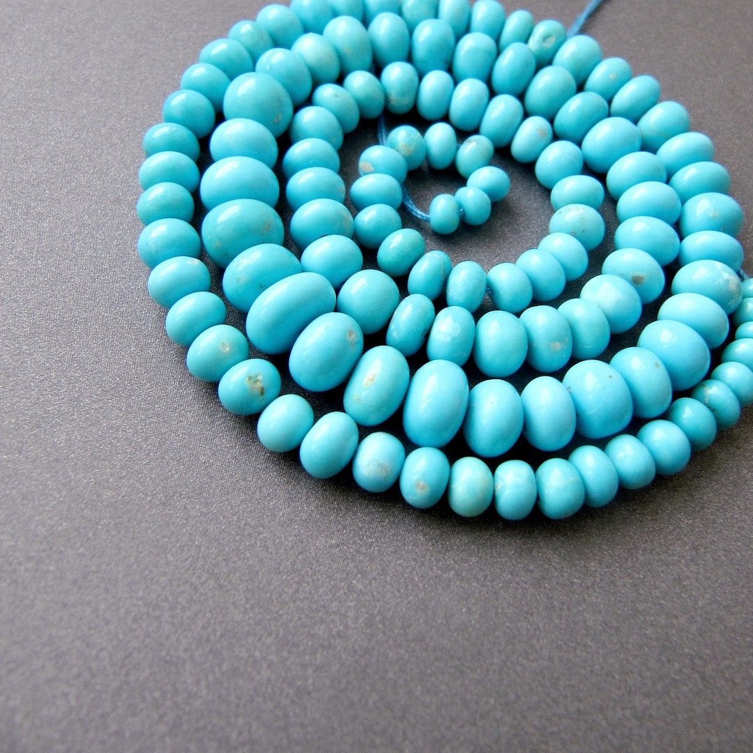 Kingman Turquoise Rondelles 3.75-7mm Choose Size AAA Smooth Polished ...