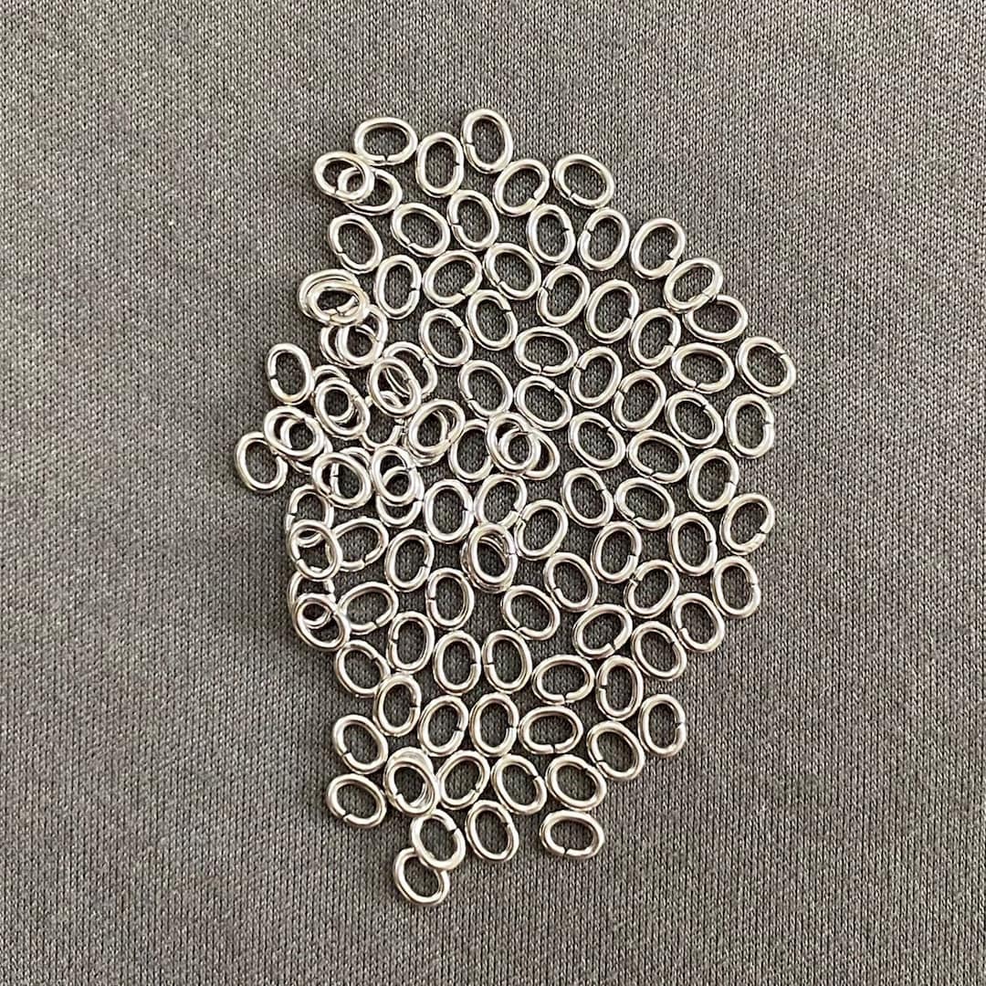 14k White Gold Oval Open Jump Ring • 3x4 / 4x6mm • CHOOSE SIZE • Solid ...