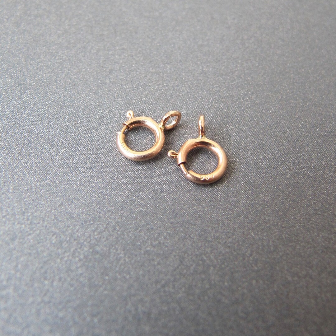 14k Rose Gold Spring Ring Clasp • 5 / 5.50 / 5.90 / 7mm • Open / Closed ...