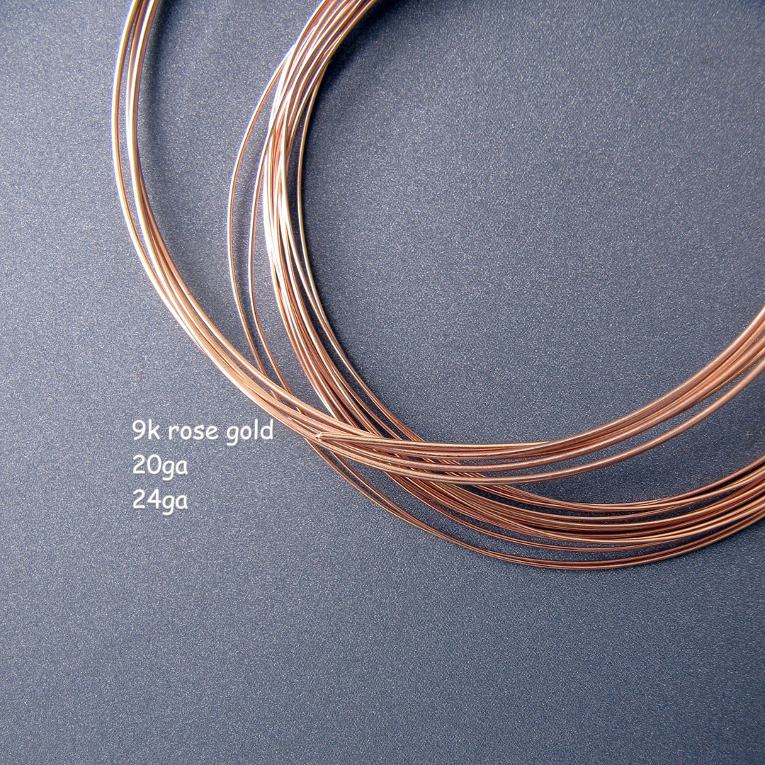 9k Rose Gold Wire • 20ga 24ga • Half Hard • Round • Solid 9 Carat 9ct ...