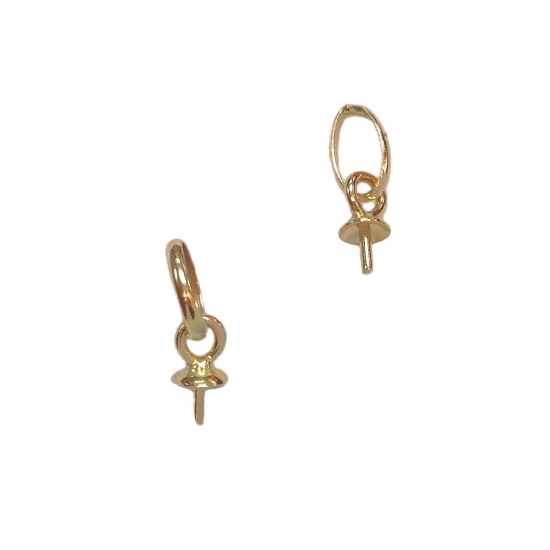 Solid 14k Gold Pendant Bail • 3mm Cup • 0.65mm Peg 22ga • 3.50x5.50mm ...
