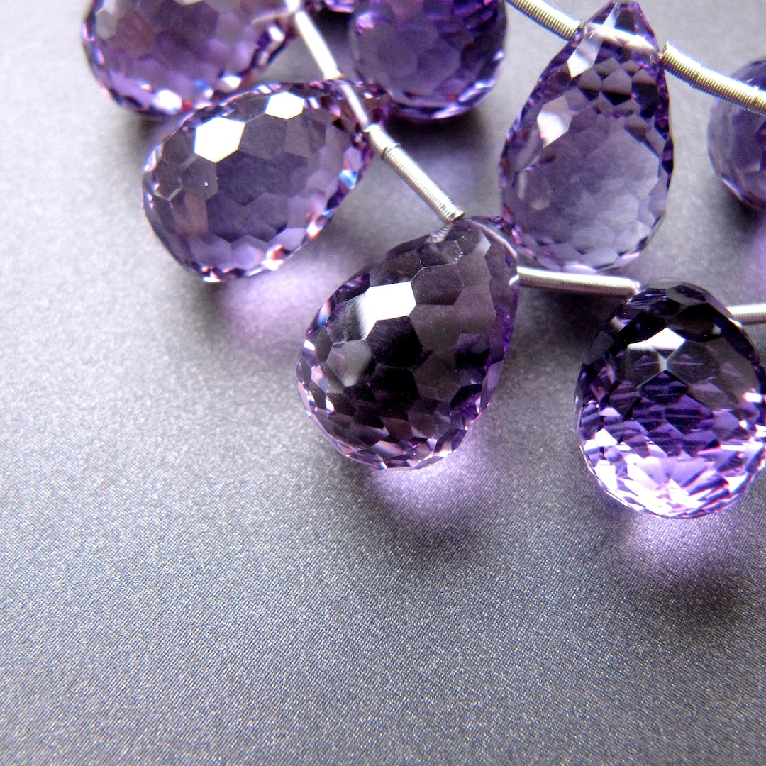 Purple Amethyst Tear Drops • 14x9mm • FABULOUS Gem AAA+ Micro Faceted ...