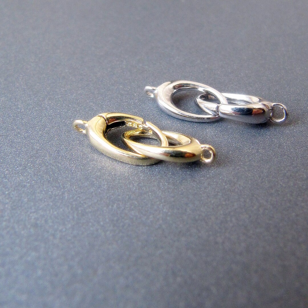 14k Gold Oval Clasp • 6x22mm • Solid 14 Carat Yellow / Rose / White ...