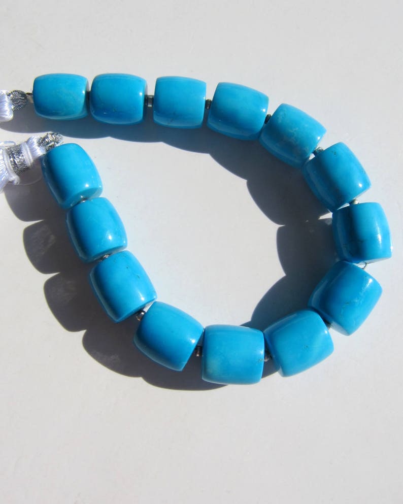 Turquoise Cylinder Bead 10x10mm AAA Smooth Barrel Beads | Etsy