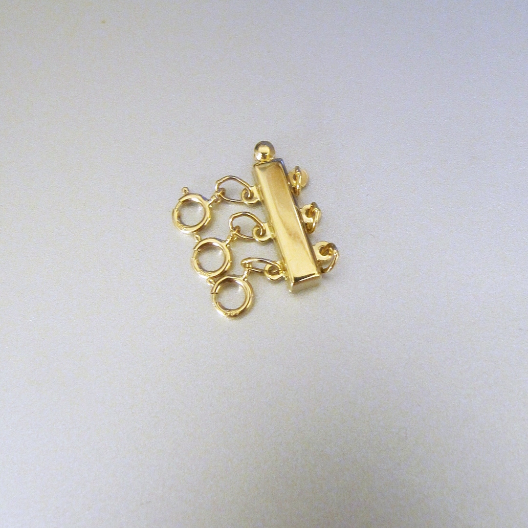 14k Yellow / White Solid Gold Necklace Detangler • 16x4mm / 21x4mm Bar ...