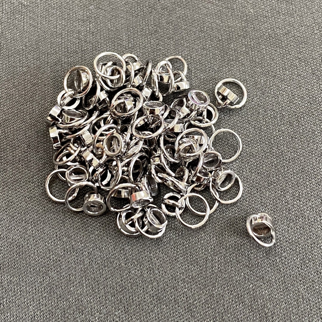 18k White Gold Bead End Tip With 5mm Closed Ring • 3.50mm Wide • EASY ...