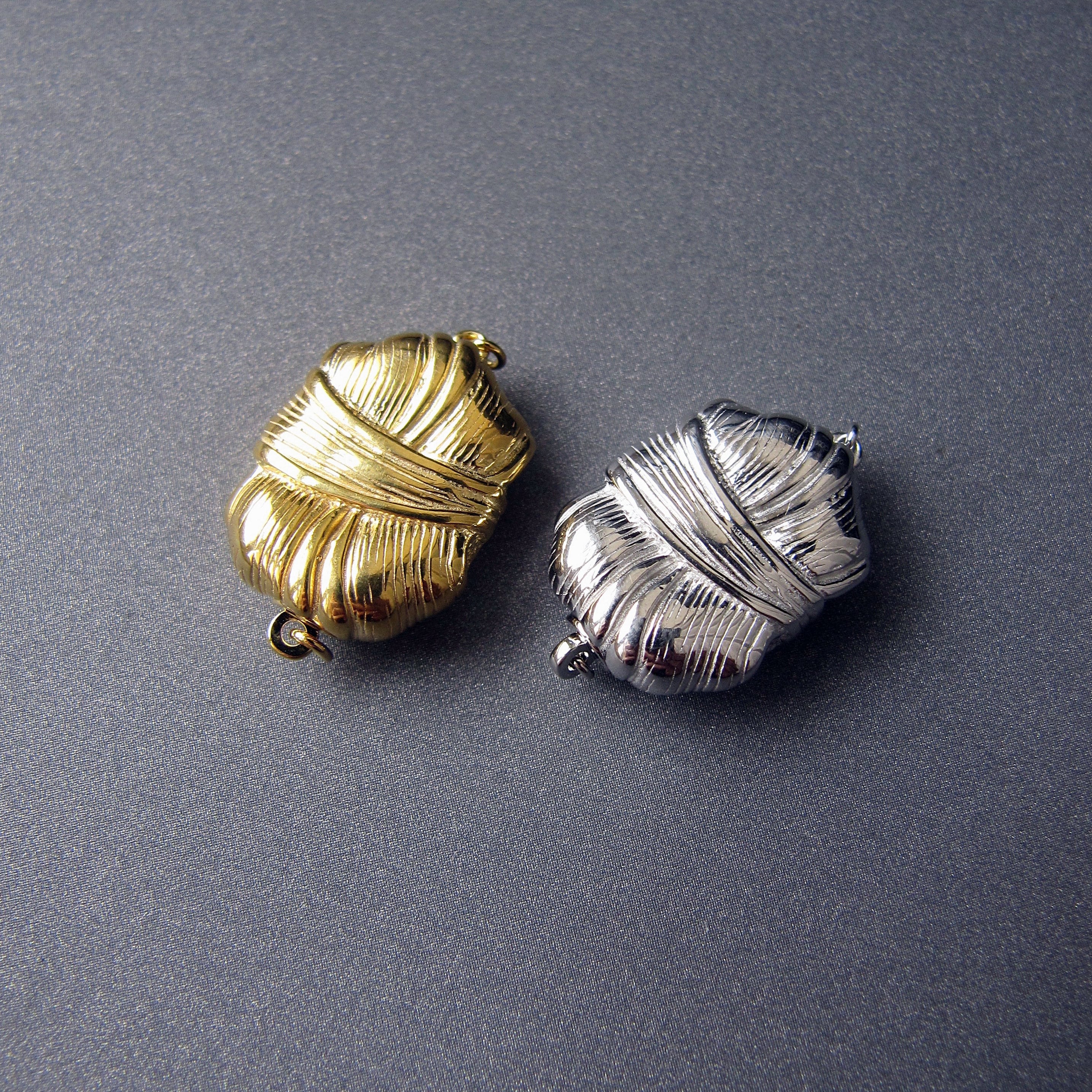 Gold Vermeil Silver Box Clasp 19x15mm Textured Brushed | Etsy